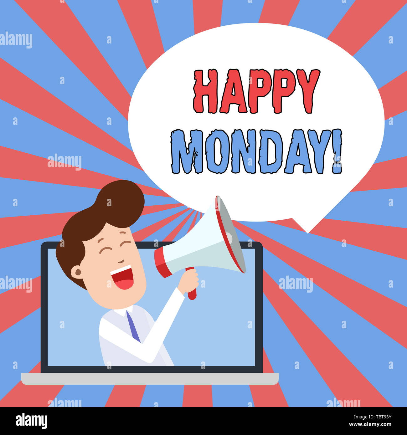 Writing note showing Happy Monday. Business concept for telling that ...