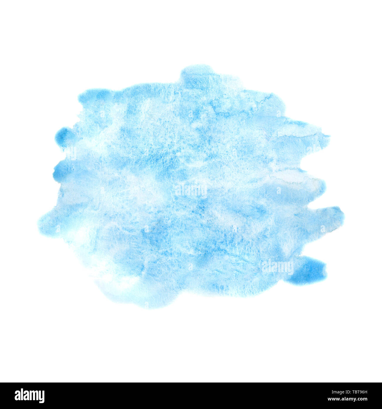 Watercolor blue spot isolated on white background for design Stock ...