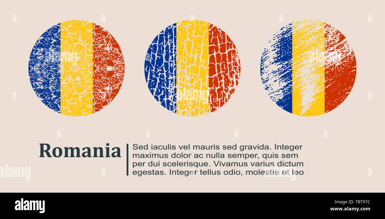 Romania grunge flag set hi-res stock photography and images - Alamy