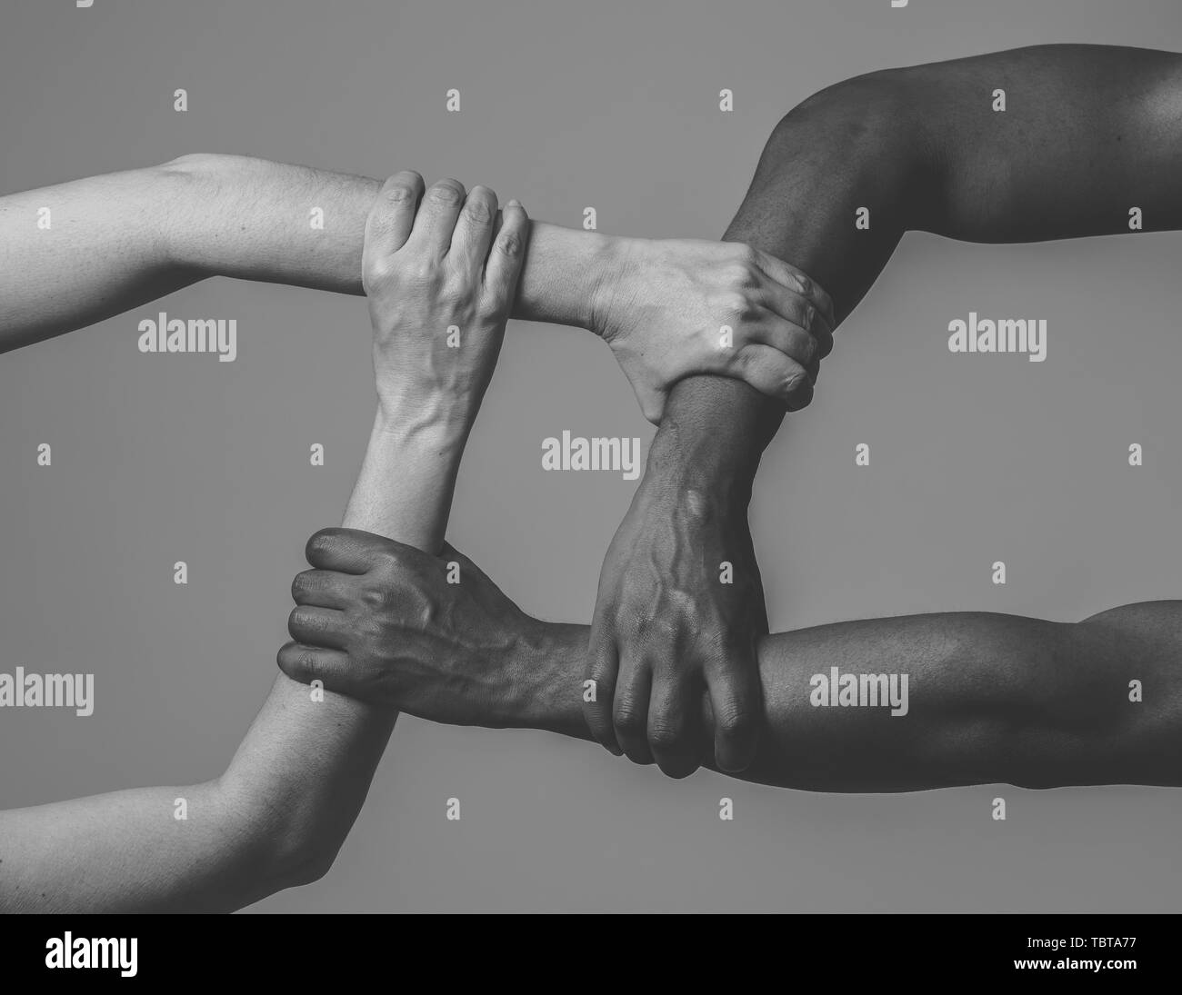 Unity against racism Black and White Stock Photos & Images - Alamy