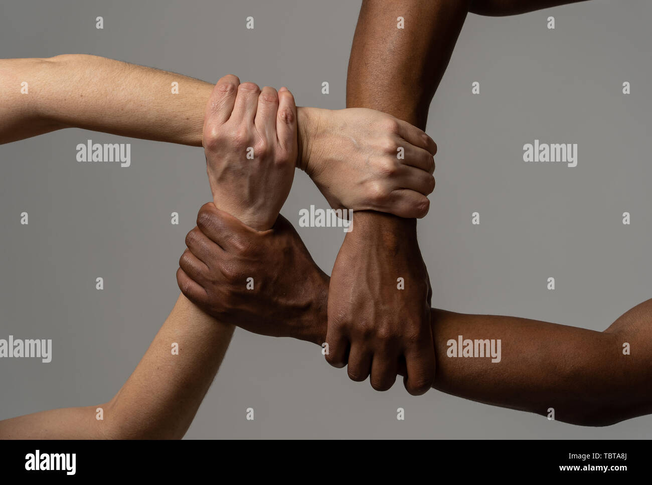 Races united against discrimination and racism. Black African American ...