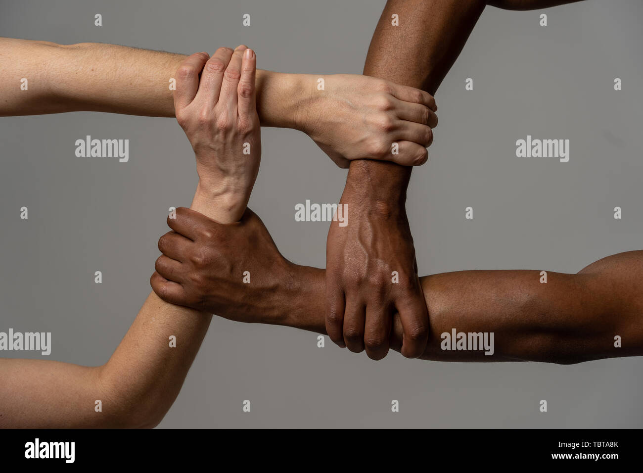 Races united against discrimination and racism. Black African American ...