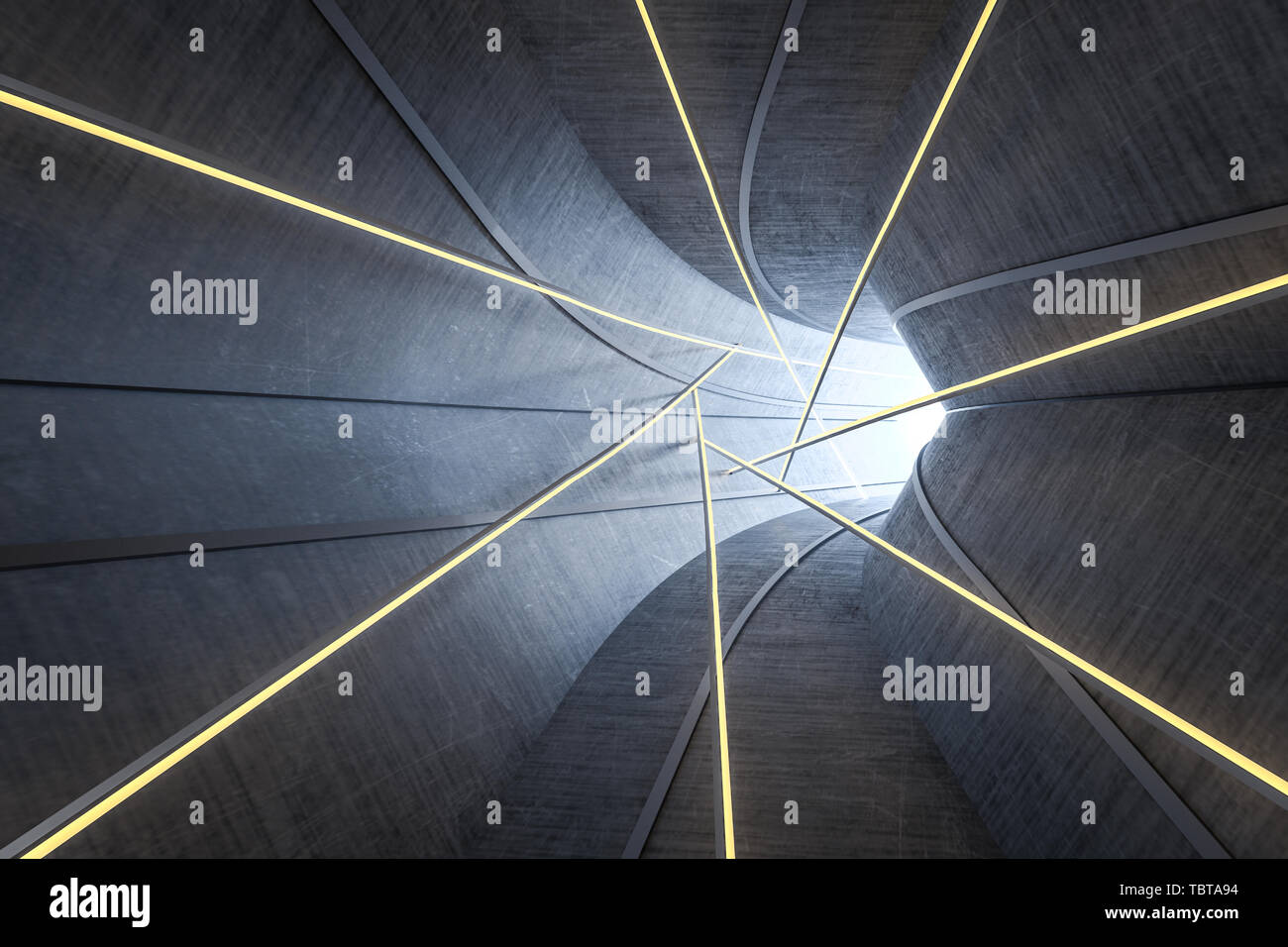 Three-dimensional rendering, curve channels with scattering luminous ...