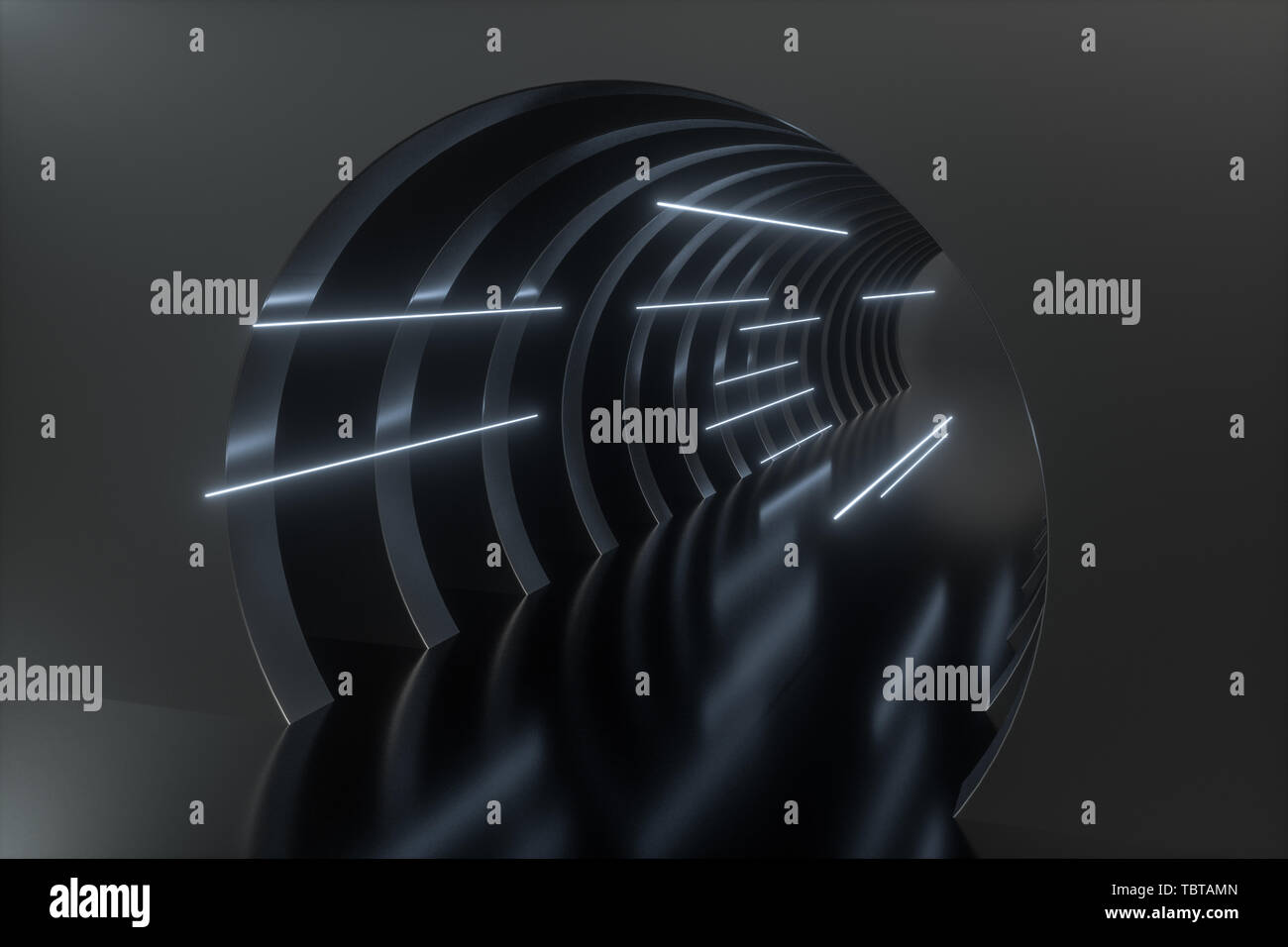 Three-dimensional rendering, curve channels with scattering luminous ...