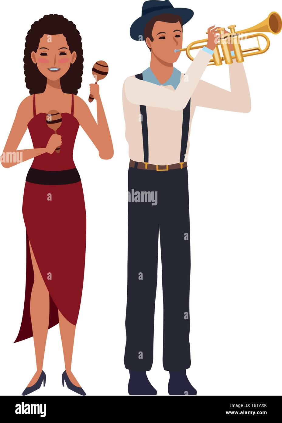 musician playing trumpet and maracas Stock Vector Image & Art - Alamy