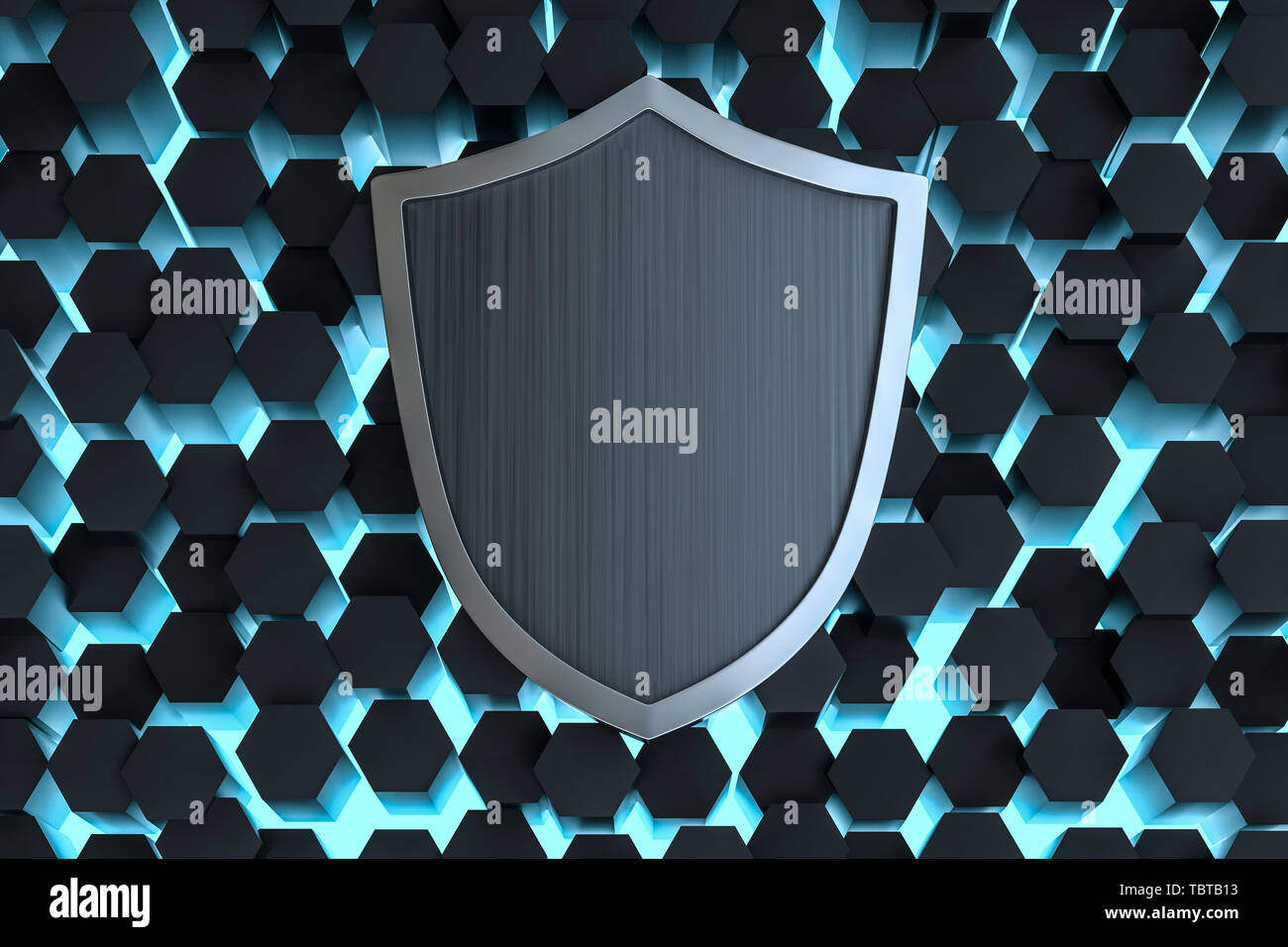 Three-dimensional rendering, shield and technology background Stock ...