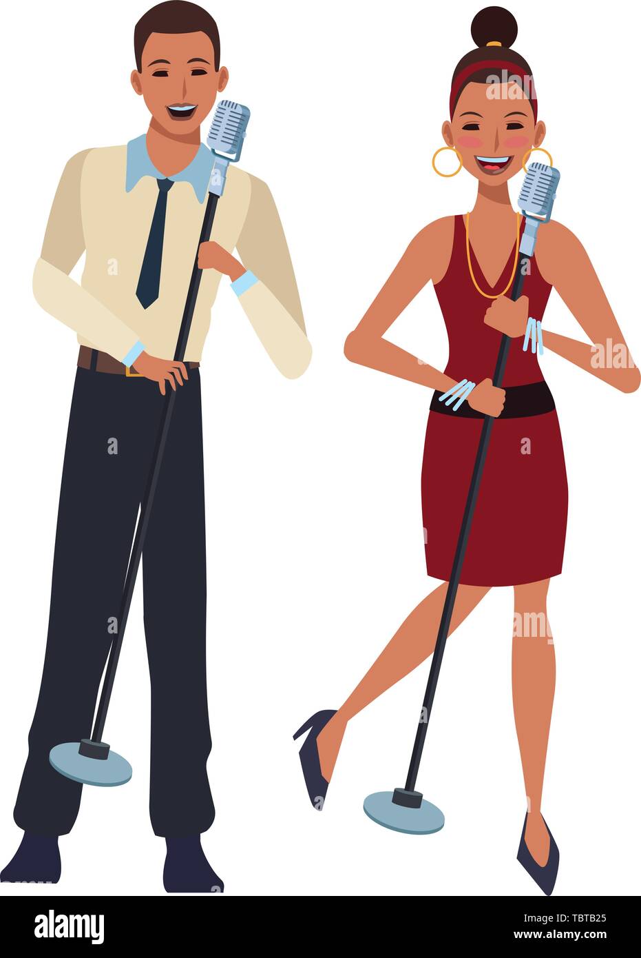 singers with microphone Stock Vector Image & Art - Alamy