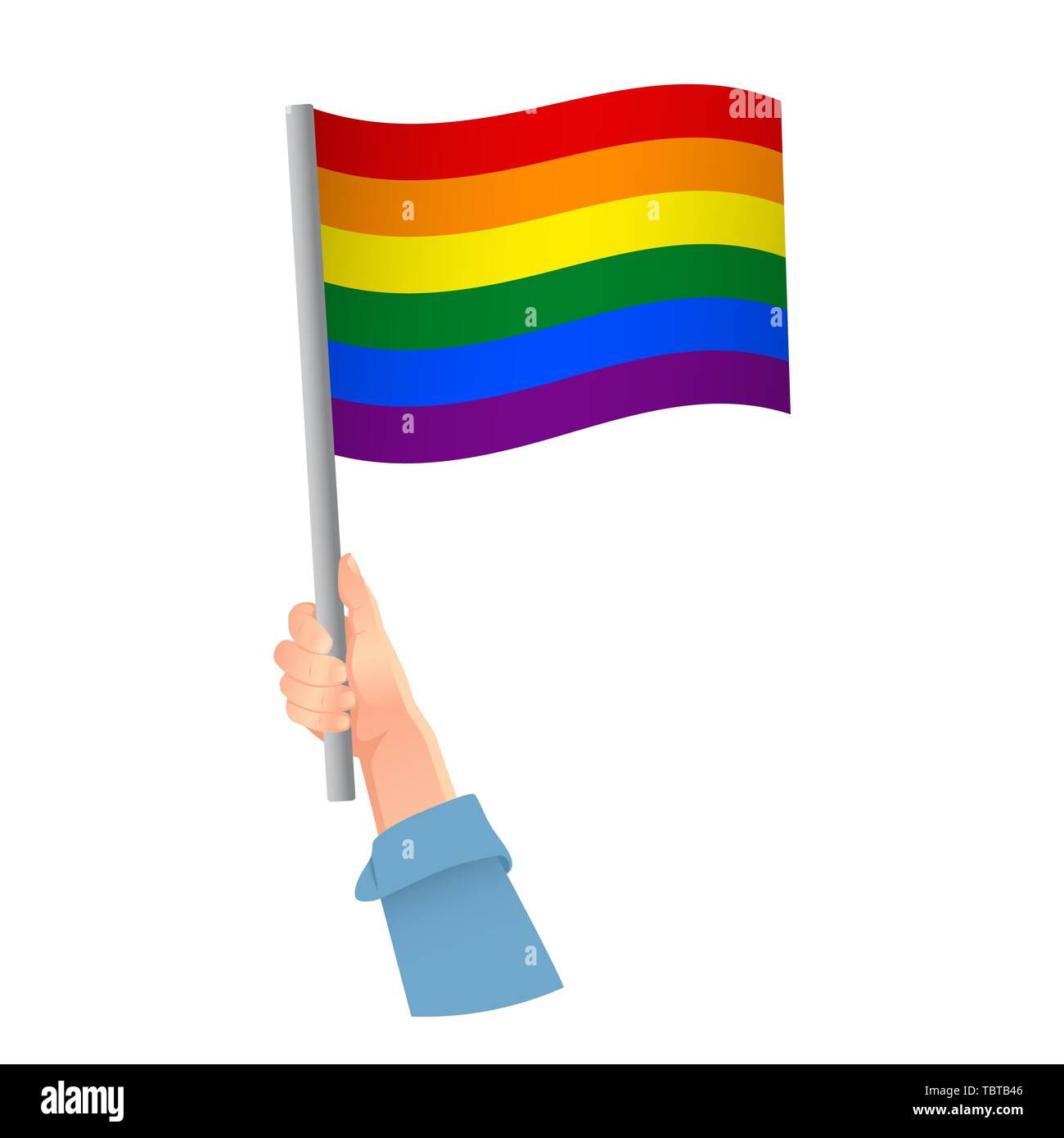 Lgbt flag in hand. illustration of Lgbt flag Stock Photo - Alamy