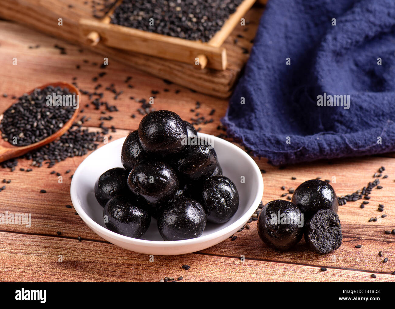 Black sesame pill Stock Photo - Alamy