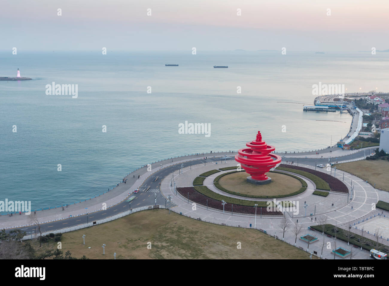 Night view of Fushan Bay, Qingdao Stock Photo - Alamy
