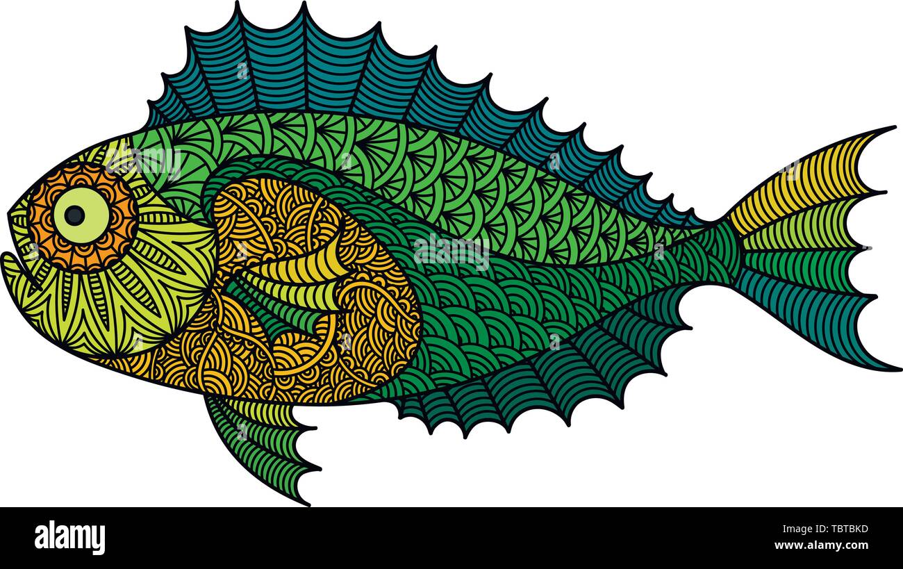 decorative fish illustration Stock Vector Image & Art - Alamy
