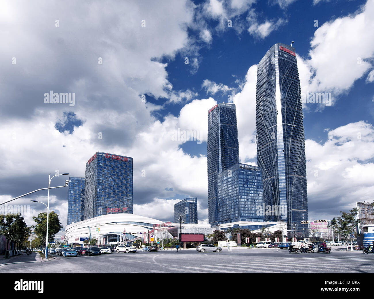 Kunming famous landmark building Wanda Plaza Stock Photo - Alamy