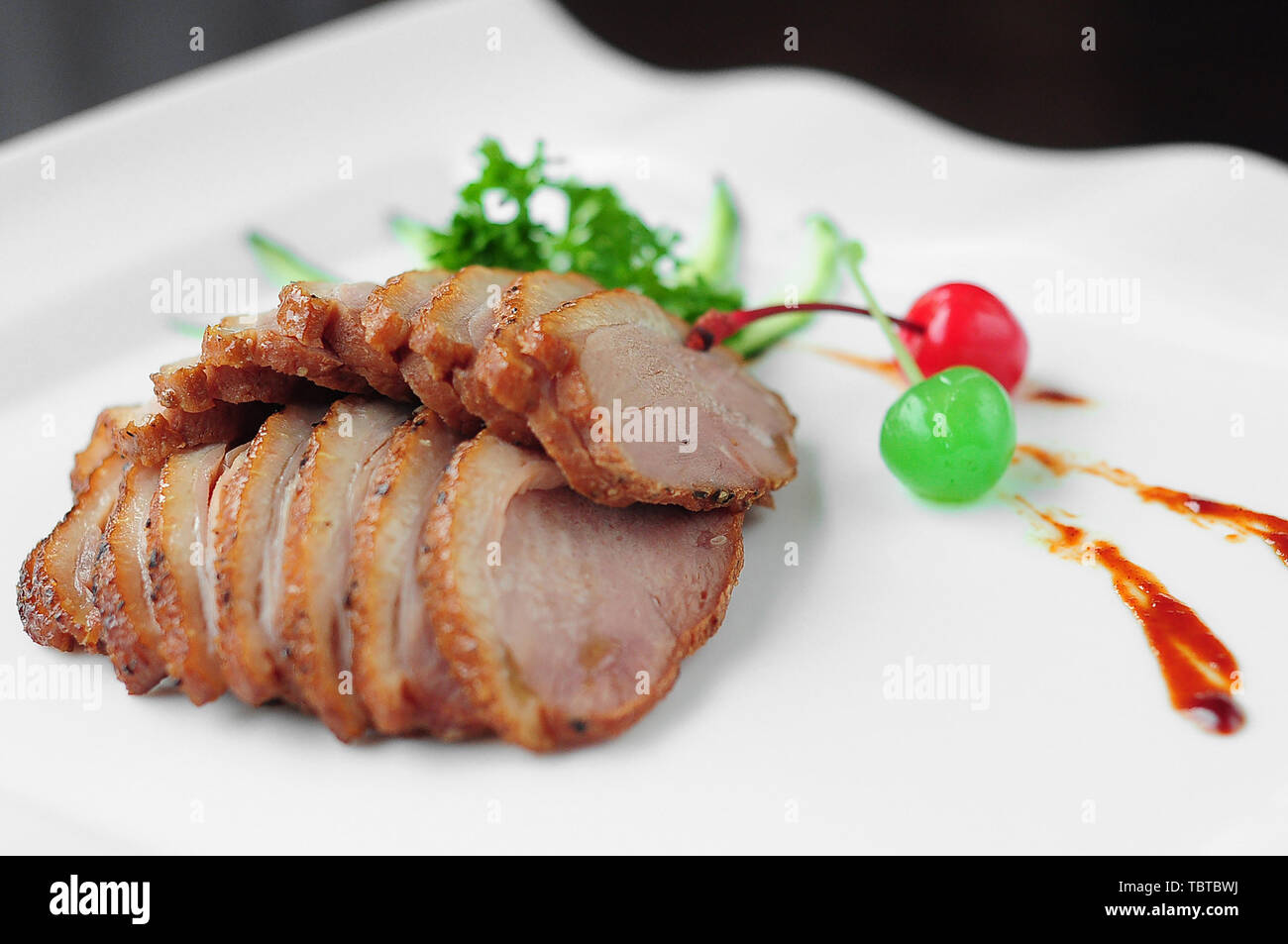 Duck preserved meat Stock Photo - Alamy