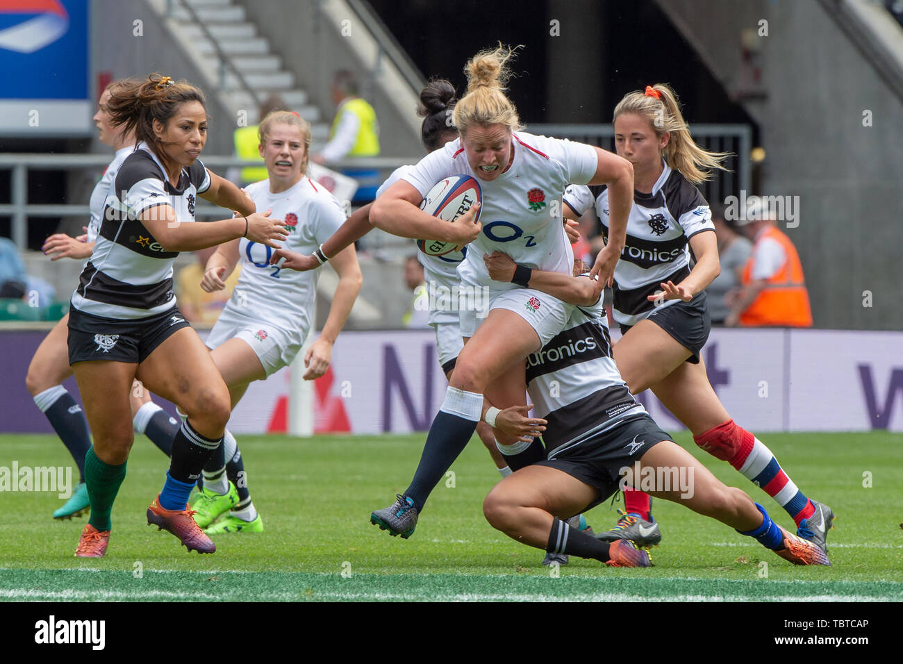 Twickenham, Surrey, UK, 2nd June 2019, Quilter Cup, England Women vs ...