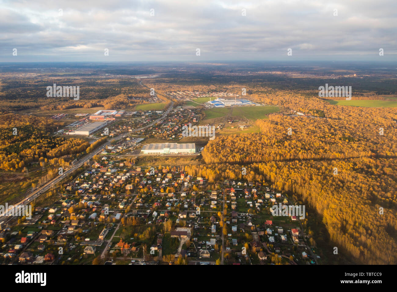 Golden Autumn Moscow aerial shot Stock Photo - Alamy