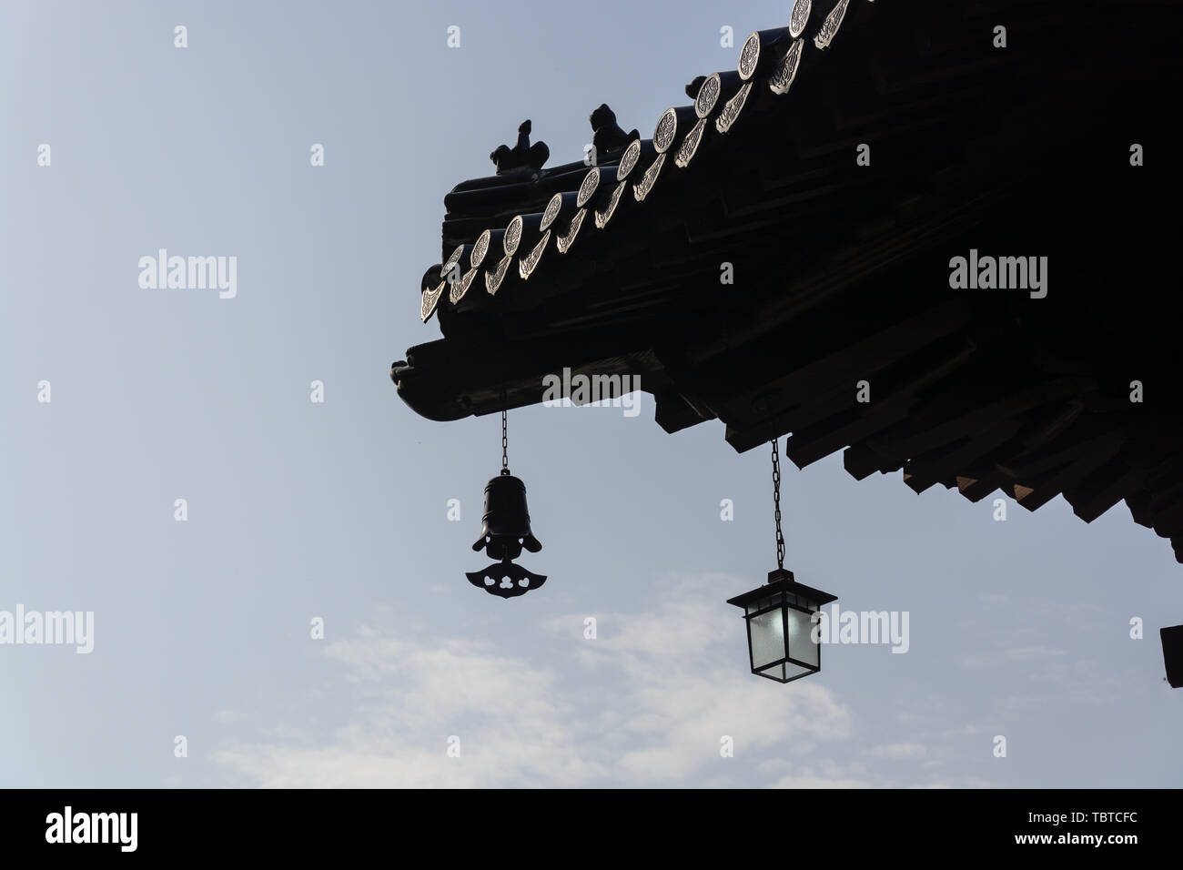 Photographs of the ancient Guanyin Zen Temple in Xi'an City, containing ...
