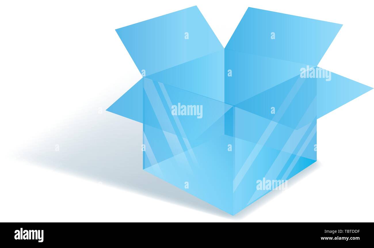 Vector illustration. Transparent cristal box icon isolated on white ...