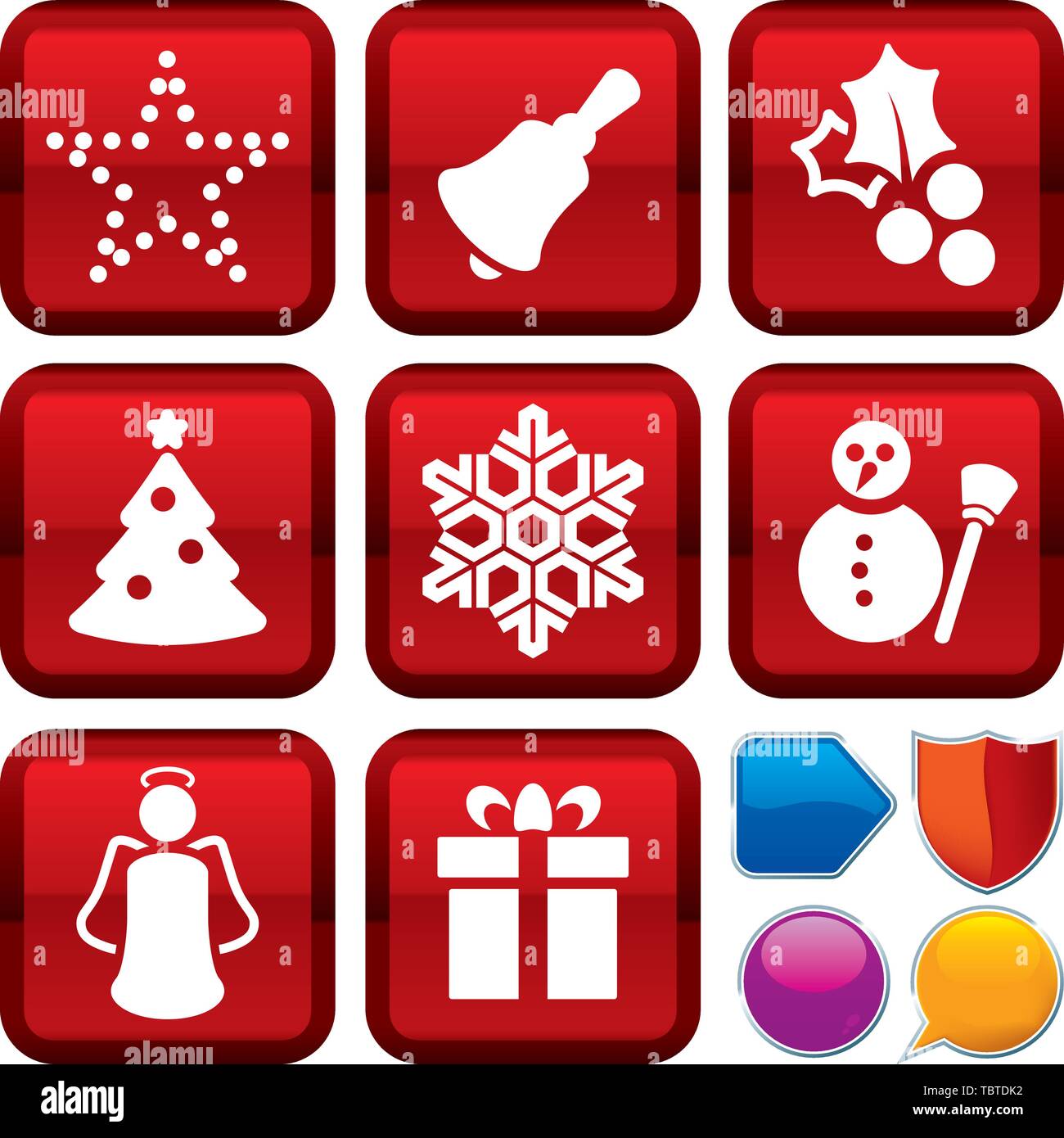 Set holly berry icons Stock Vector Images - Alamy