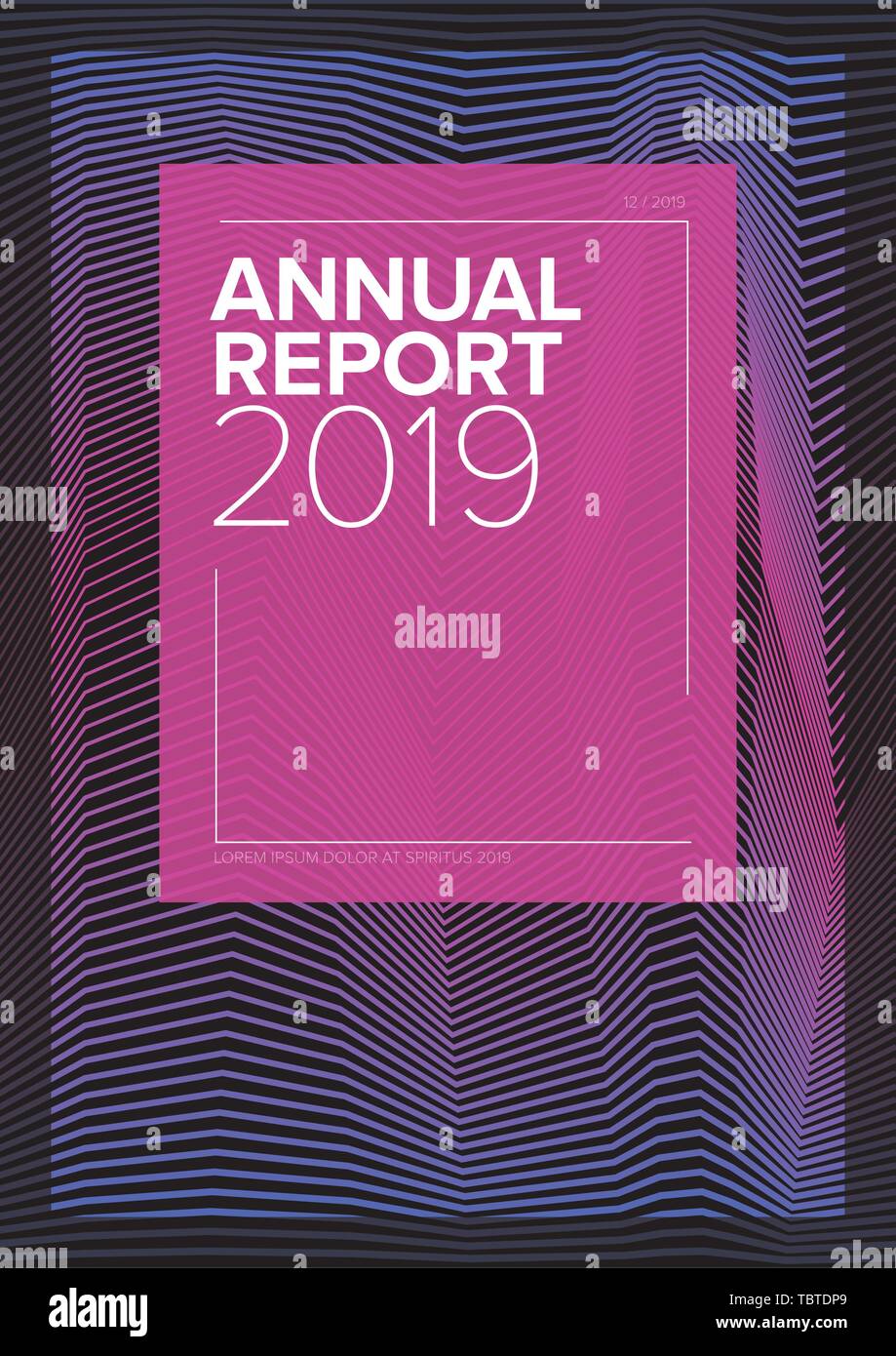 Vector abstract annual report cover template with sample text and ...