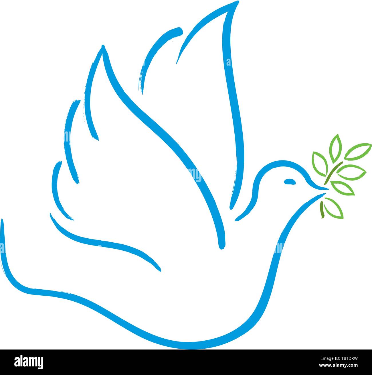 Vector illustration. Peace dove flying. Soft color and modulate lines ...