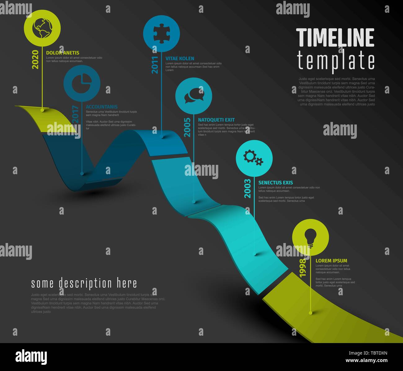 Vector Infographic timeline report template with 3d colored stripe ...