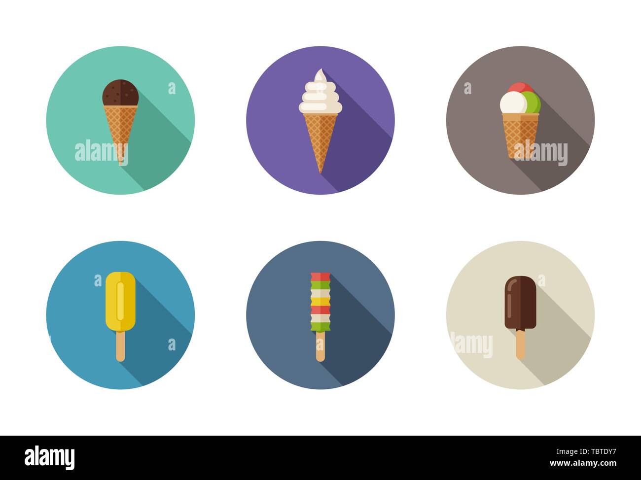 Ice cream flat icons Stock Vector Image & Art - Alamy