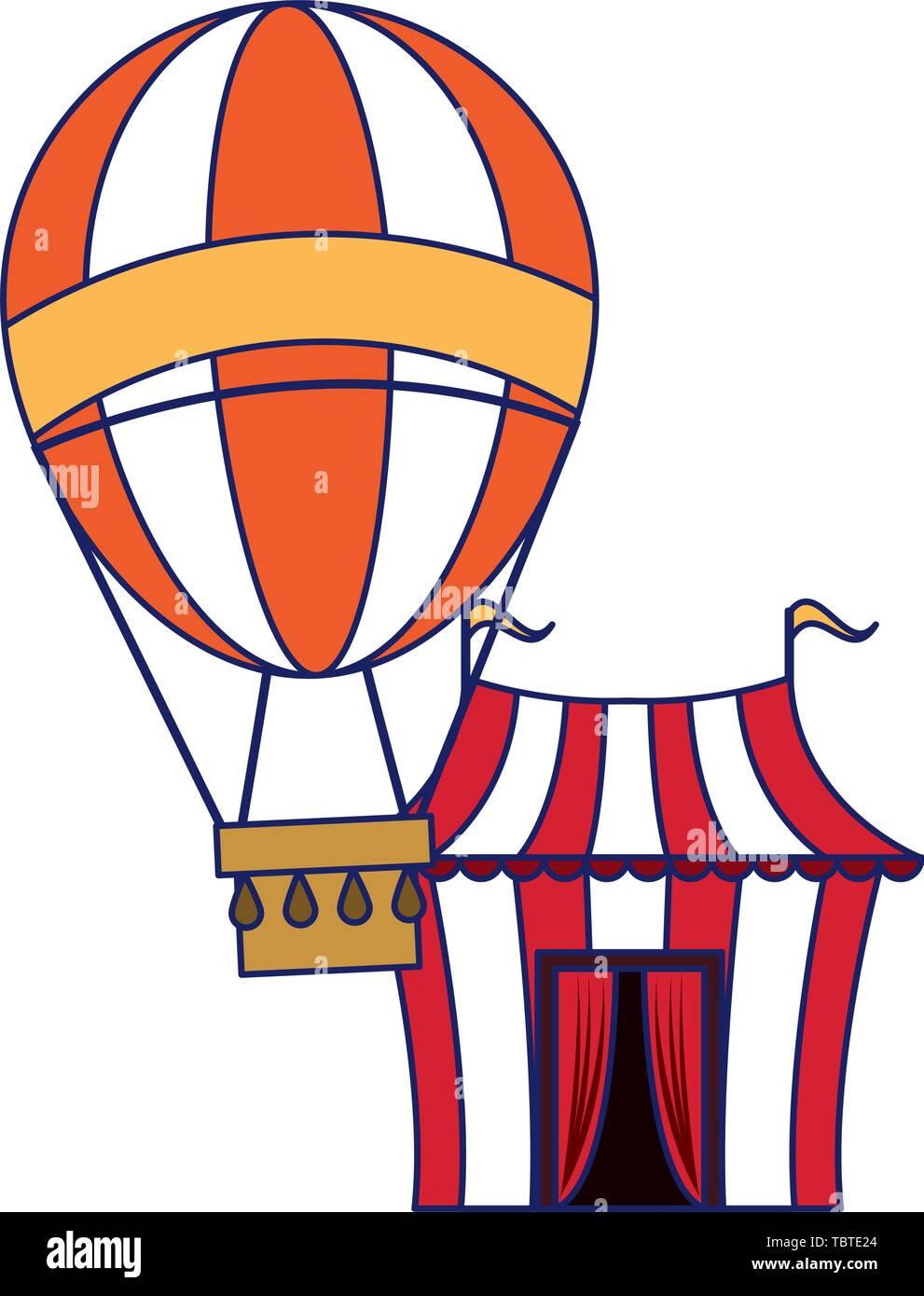 Carnival circus festival cartoons blue lines Stock Vector Image & Art ...