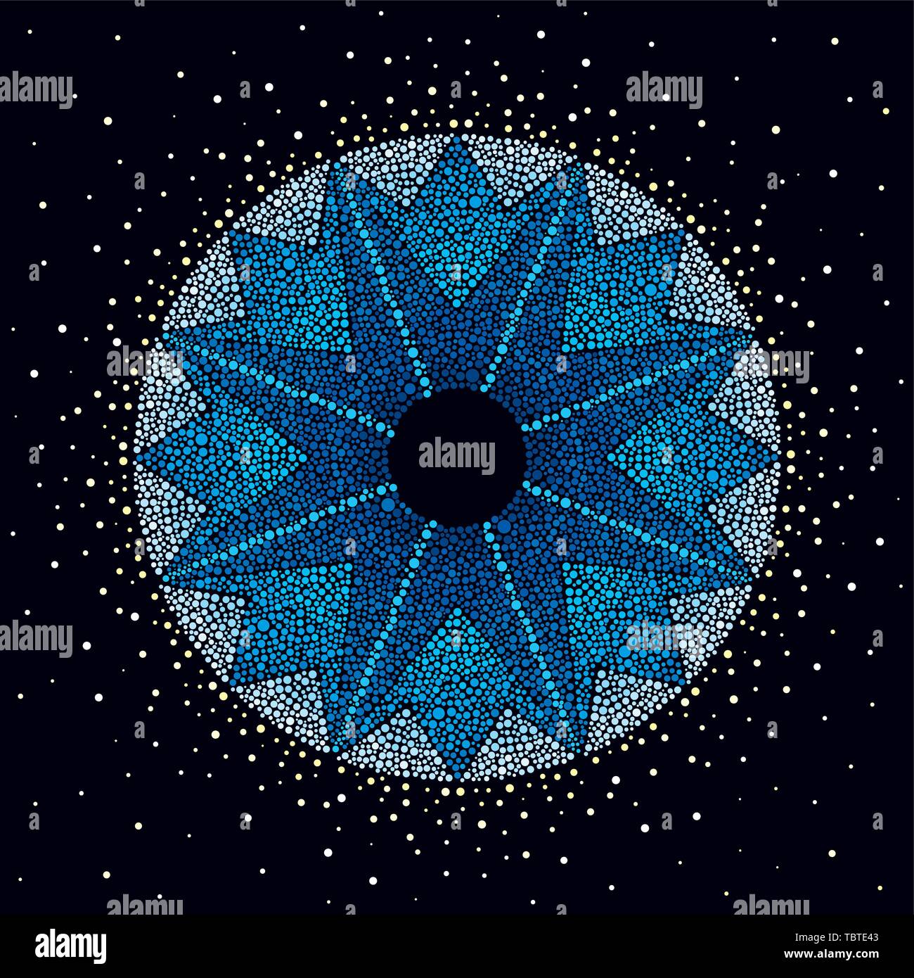 Vector illustration. Star made of dots. Background textured element ...