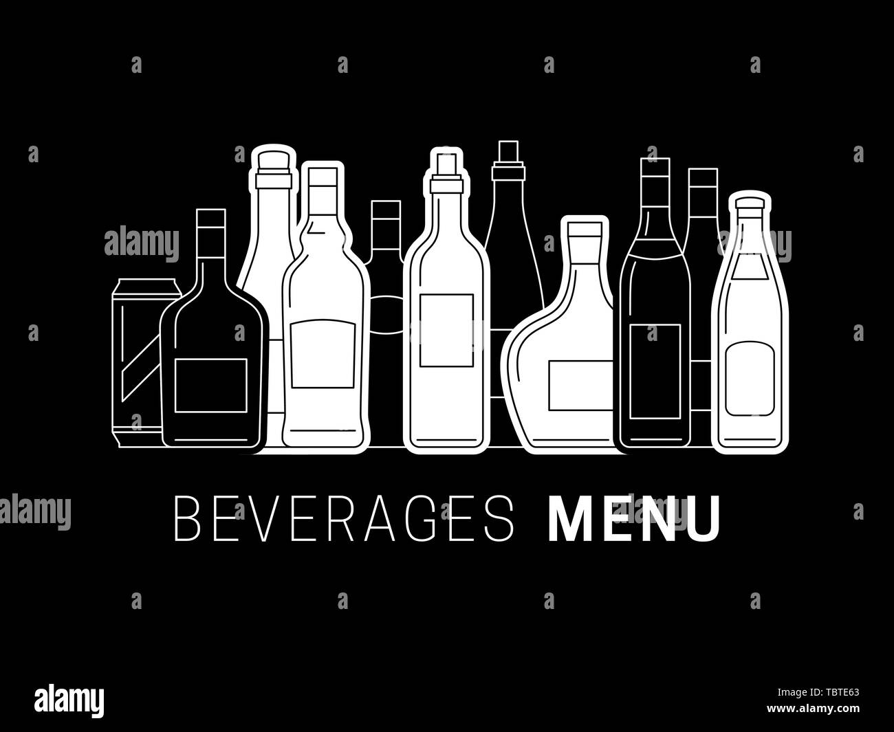 Illustration of Alcoholic drinks Stock Vector Image & Art - Alamy