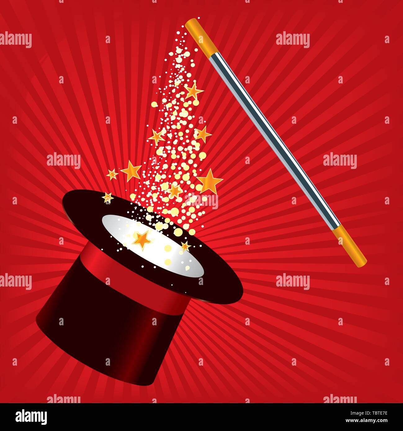 Top hat wand Stock Vector Images - Alamy