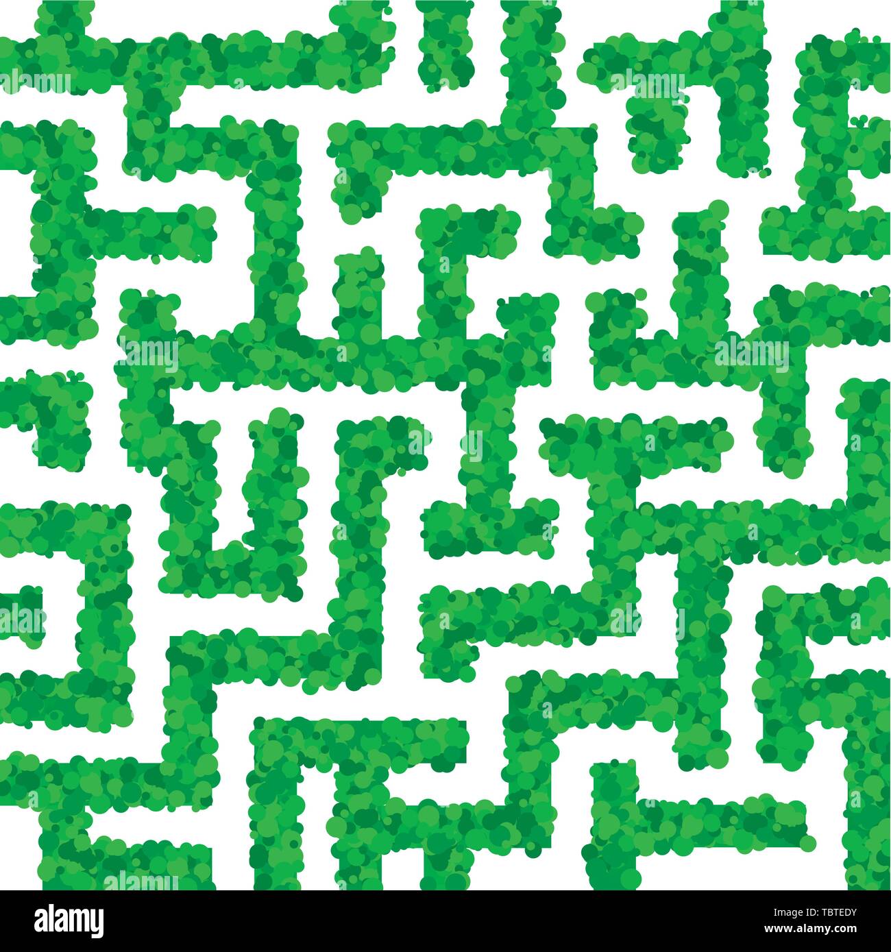 Vector illustration. Seamless vegetal maze in green. Editable ...