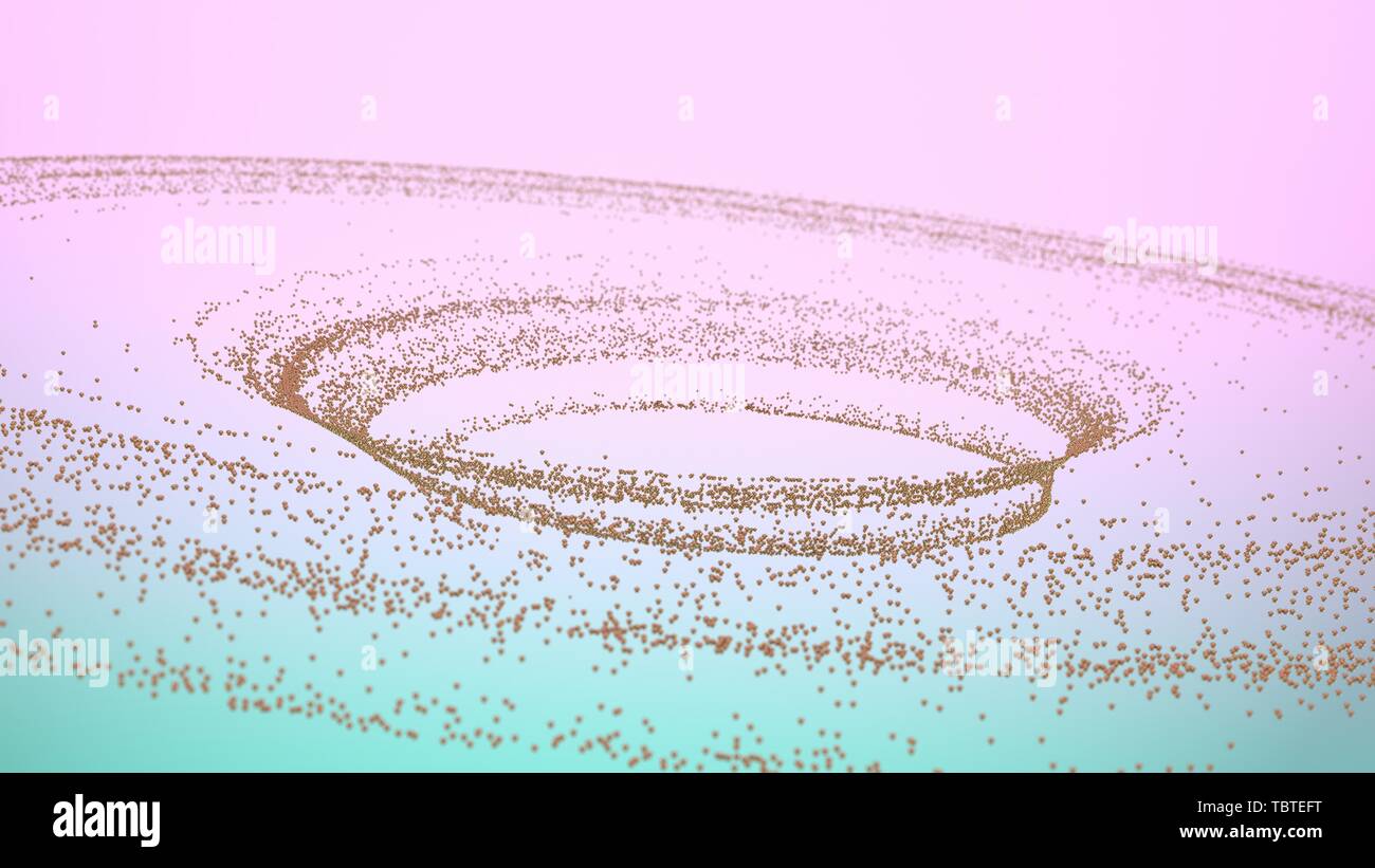 3d render of colorful golden balls spheres on green and ping gradient ...