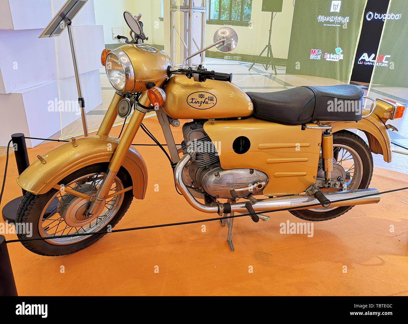 Home-made old classic motorcycle display Stock Photo - Alamy