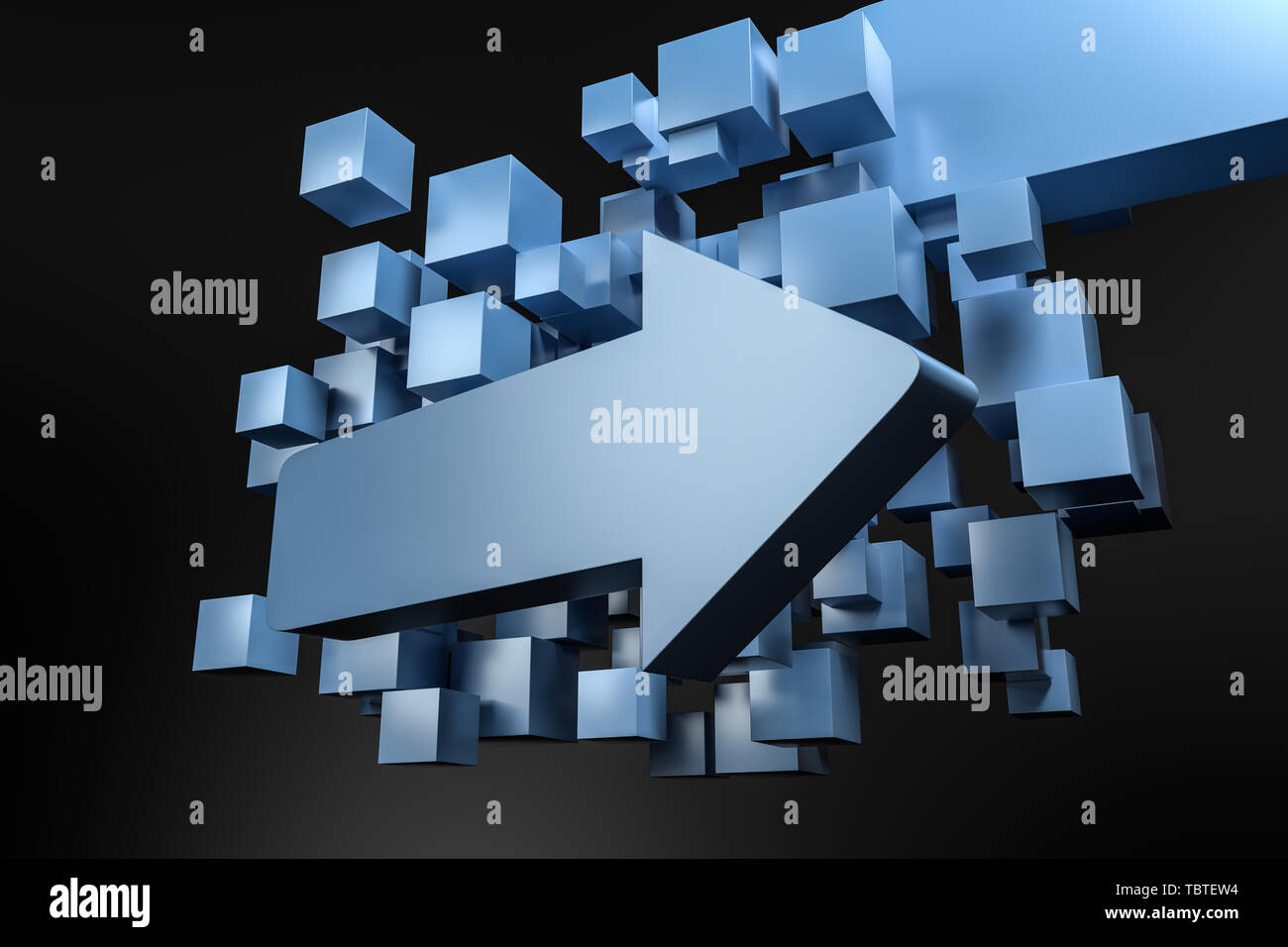 Three-dimensional rendering, arrow model creative background, direction ...