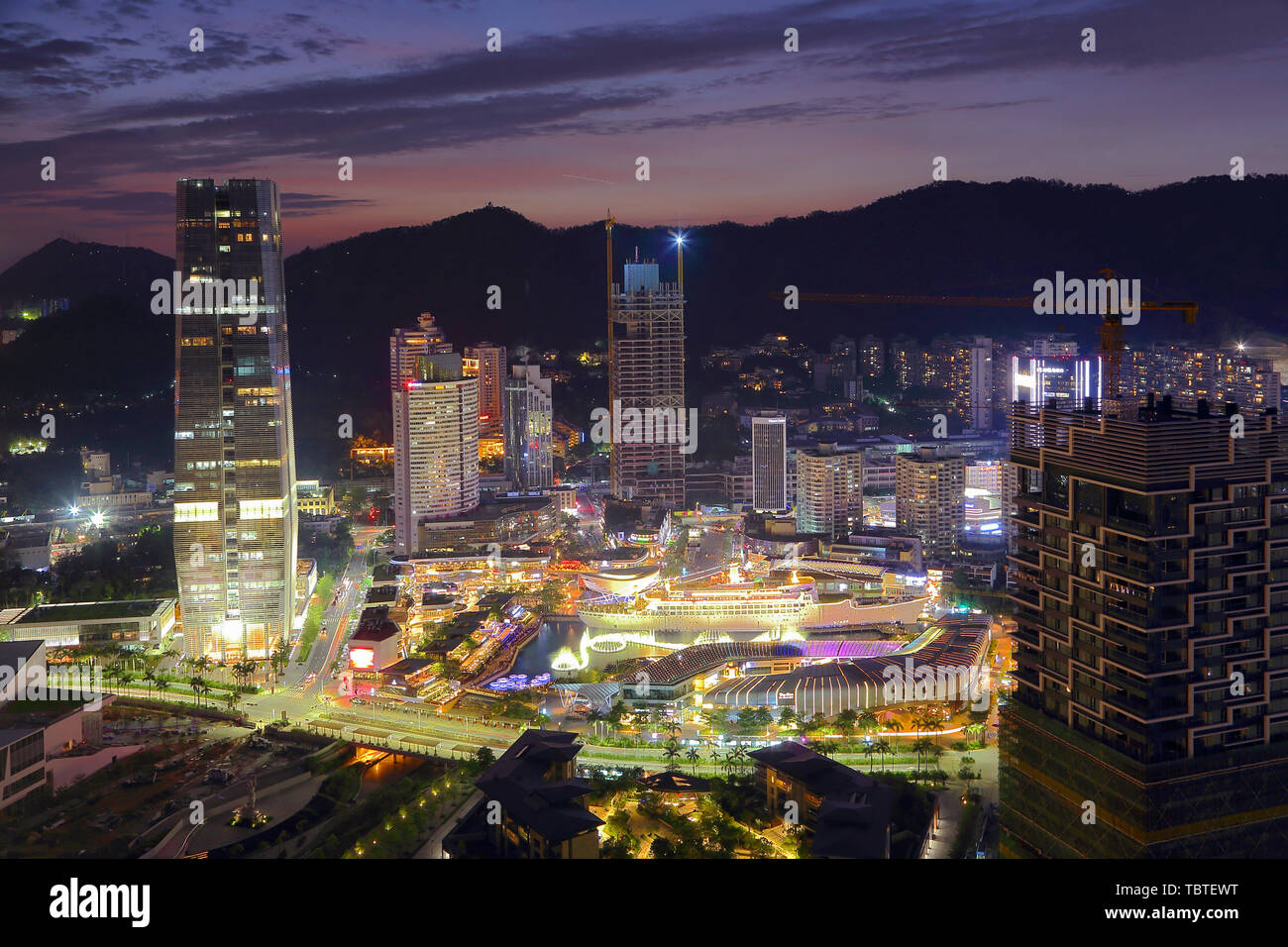 Night view of the sea world in Shekou, Shenzhen Stock Photo - Alamy