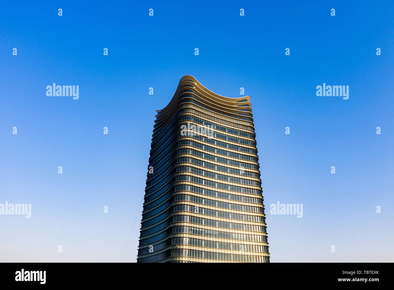 aerial shot of the first high-rise building magnolia building in ...