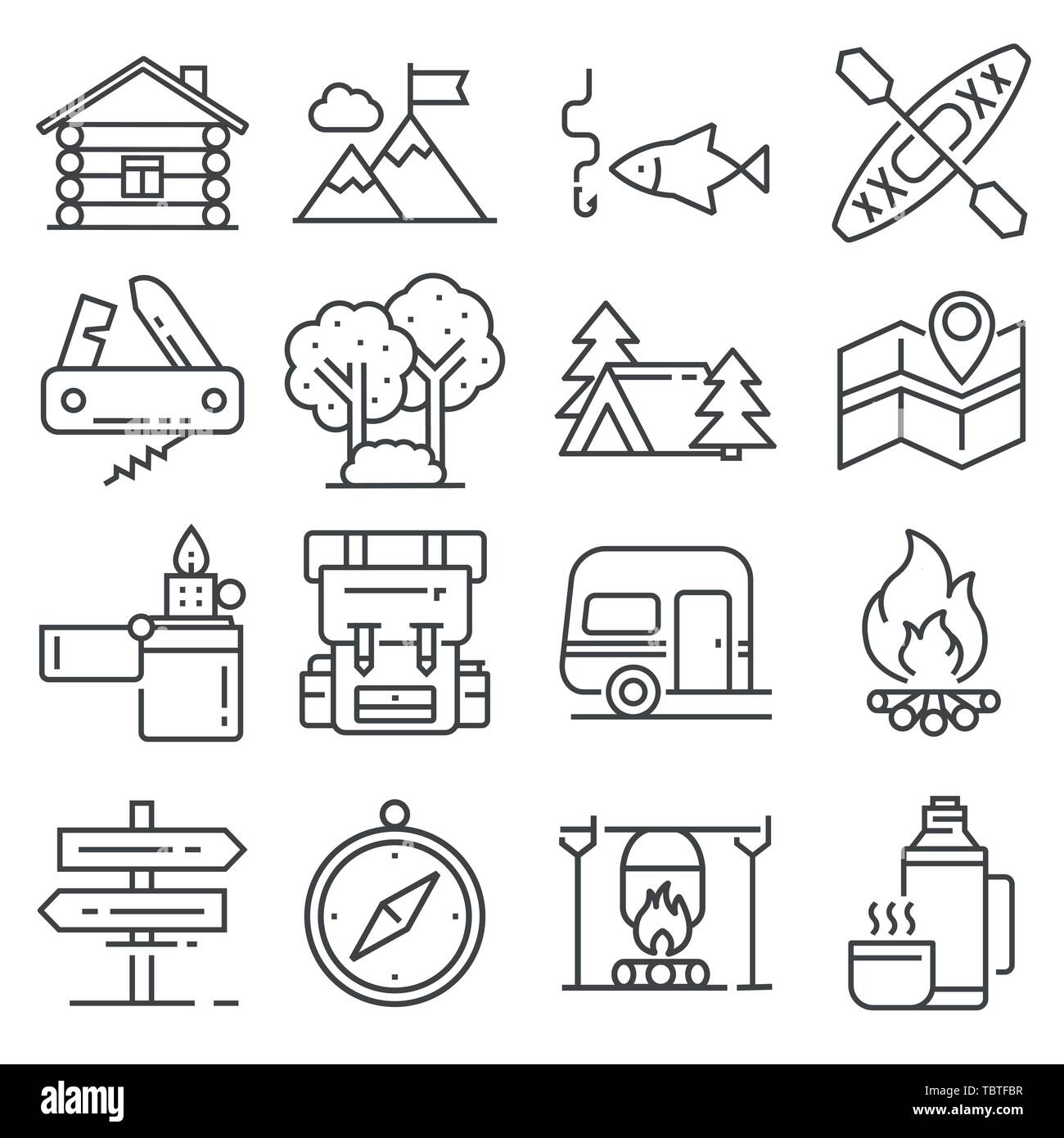 Leisure and outdoor recreation activities icon set Stock Vector Image ...