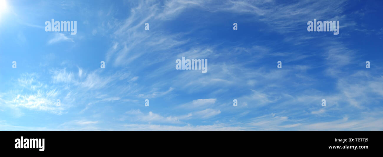 Template of a blue sky with clouds Stock Photo - Alamy