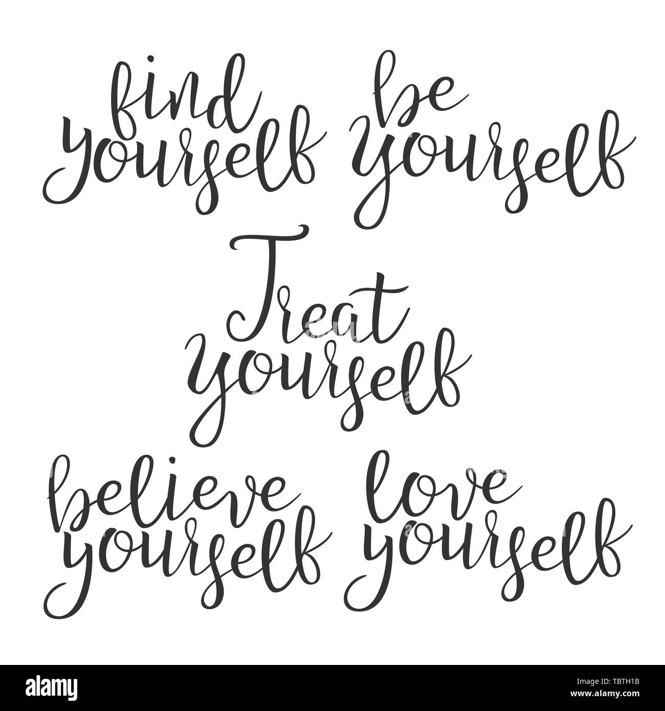 Modern Calligraphy Ink Of Word Yourself Vector Stock Vector Image & Art ...