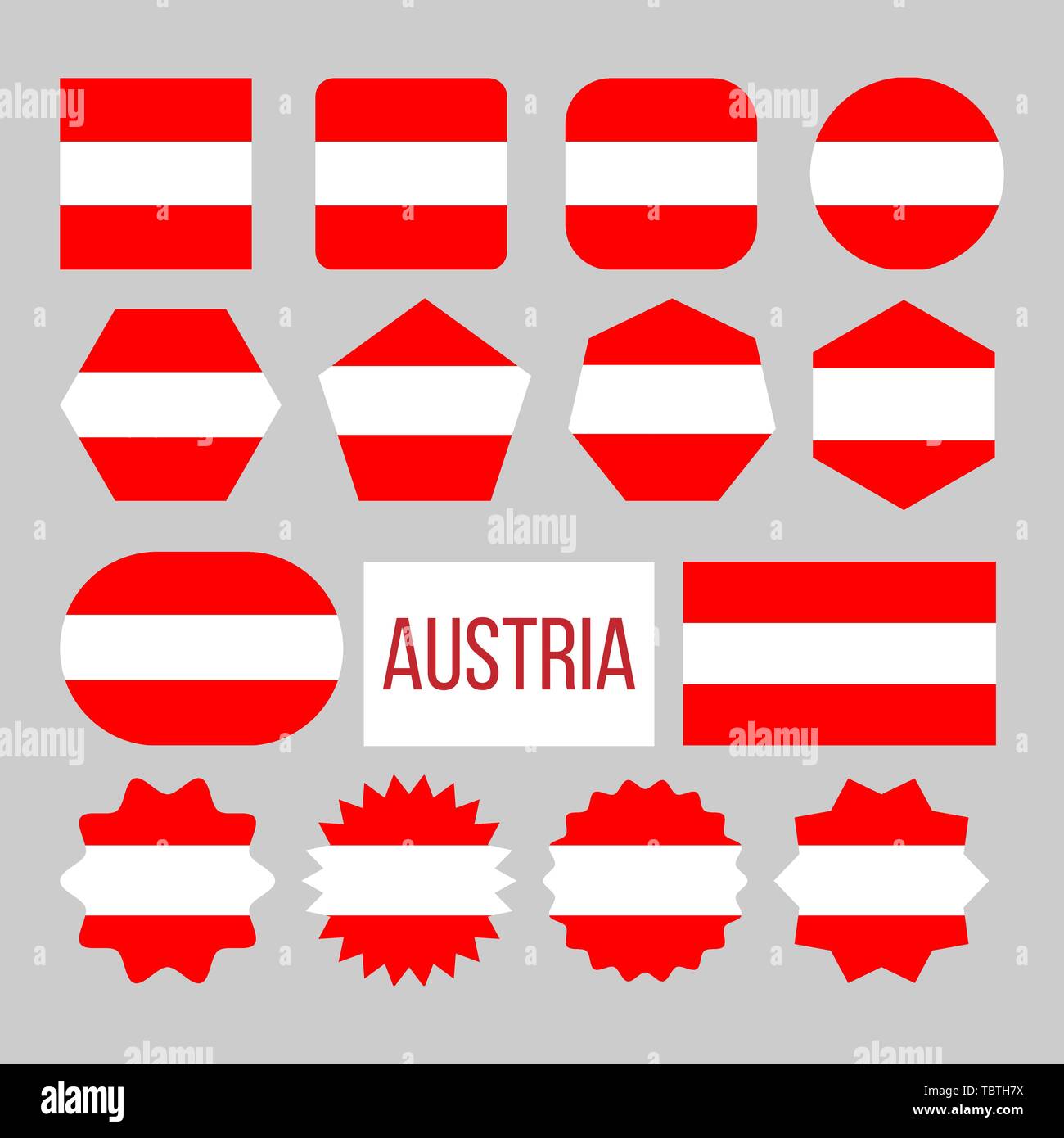 Austria Flag Collection Figure Icons Set Vector Stock Vector Image ...