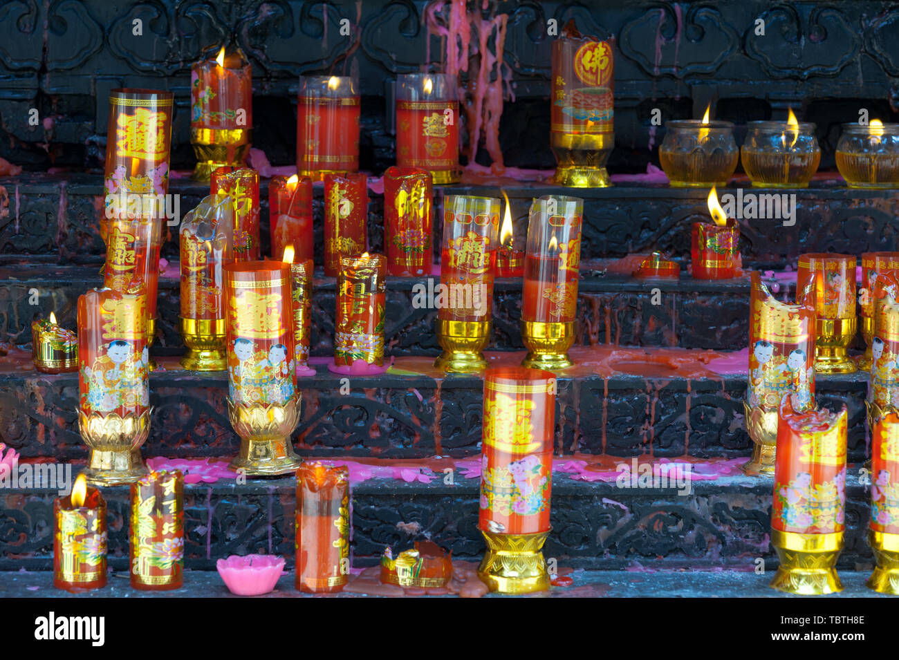 Candles at Luohan Temple in Chongqing Stock Photo - Alamy