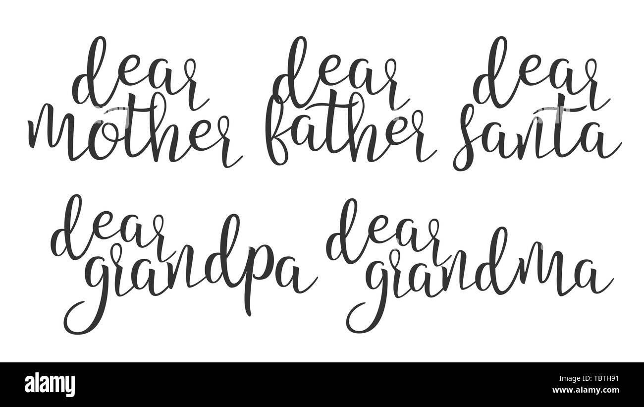 Modern Calligraphy Ink Word Dear Creative Vector Stock Vector Image ...