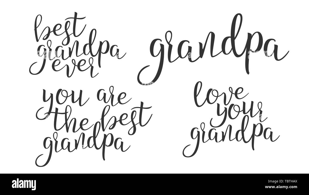Modern Calligraphy Ink Of Word Grandpa Vector Stock Vector Image & Art ...
