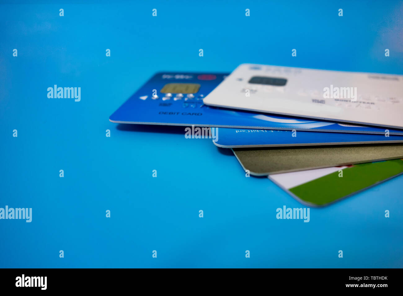 All kinds of bank cards stacked together Stock Photo - Alamy