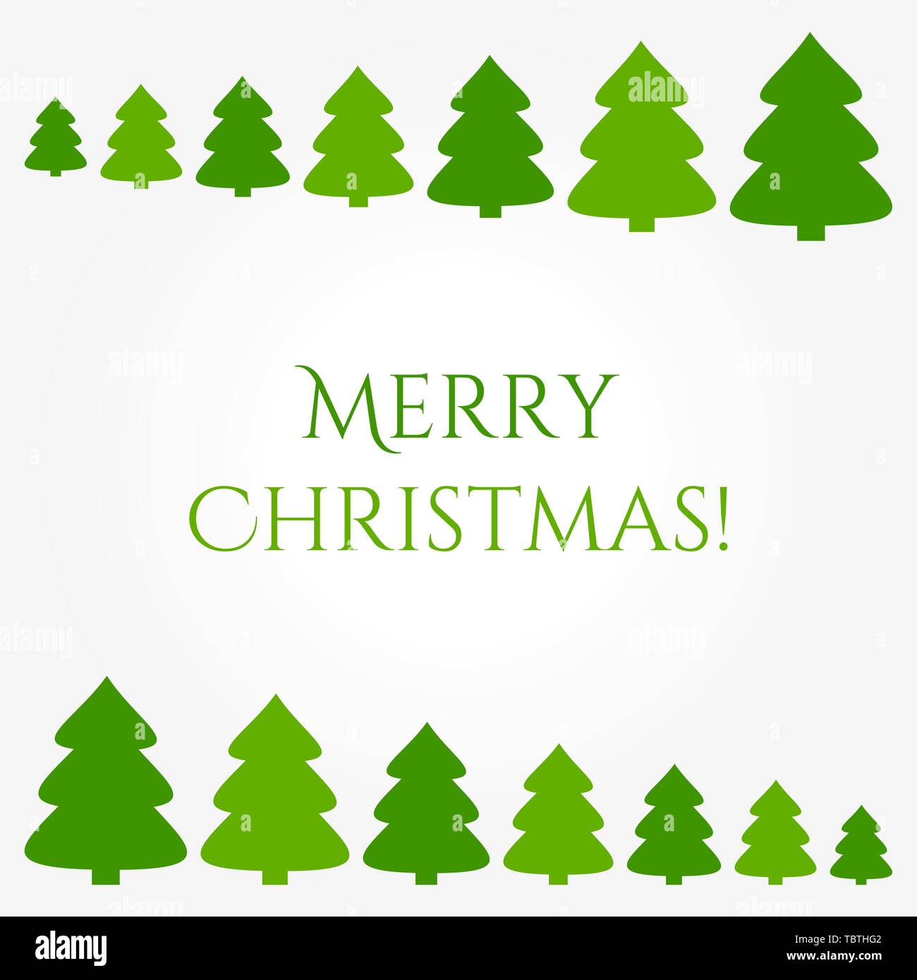 Christmas trees green border. Christmas card vector illustration Stock ...