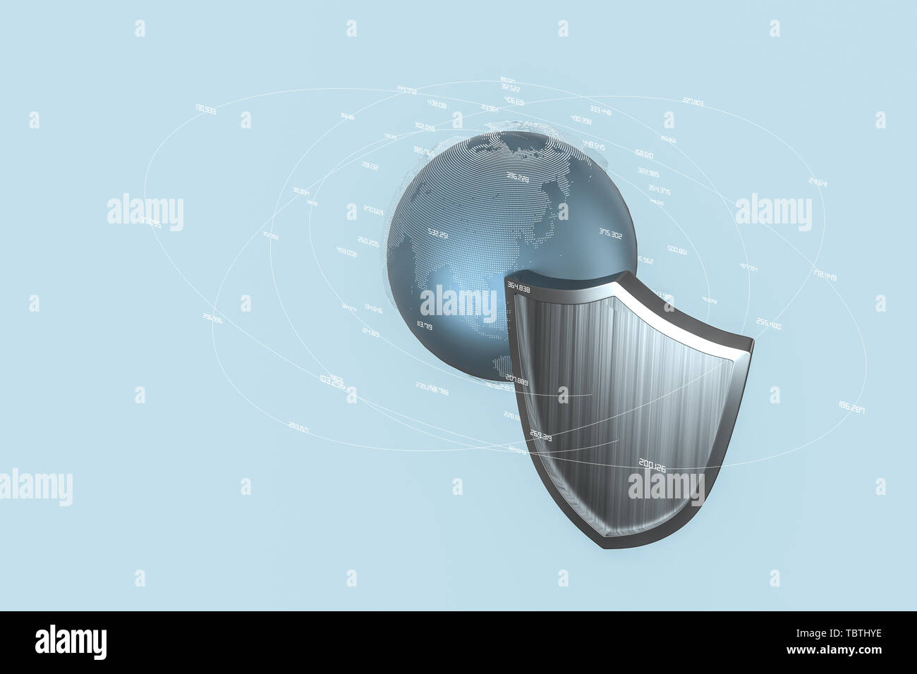 Three-dimensional rendering, shield and technology background Stock ...