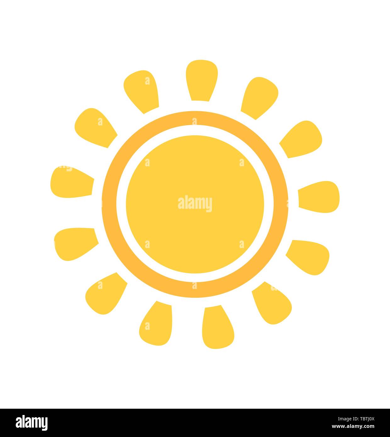 Simple yellow flat sun icon illustration Stock Vector Image & Art - Alamy