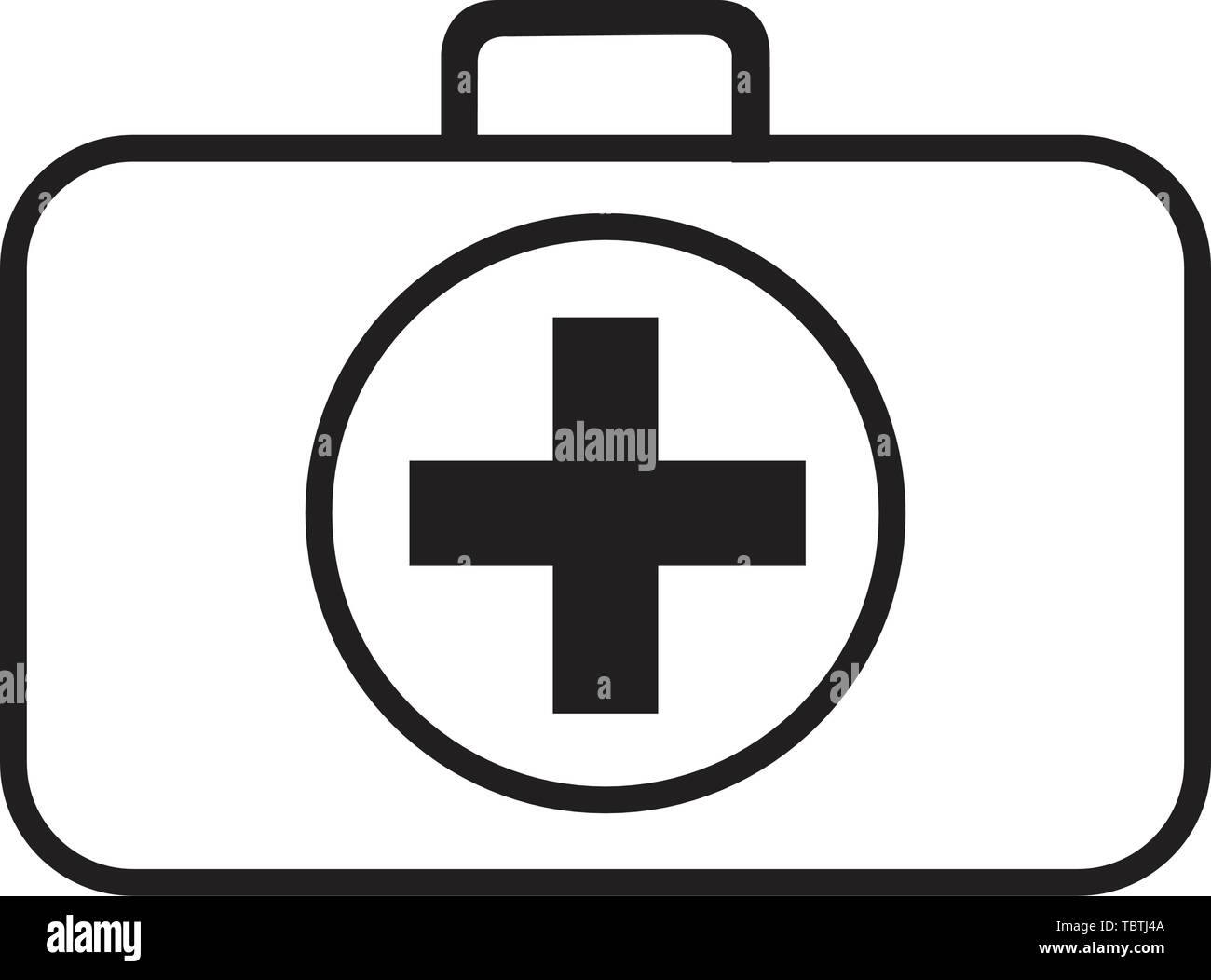 First aid kit icon line vector isolated on white Stock Vector Image ...