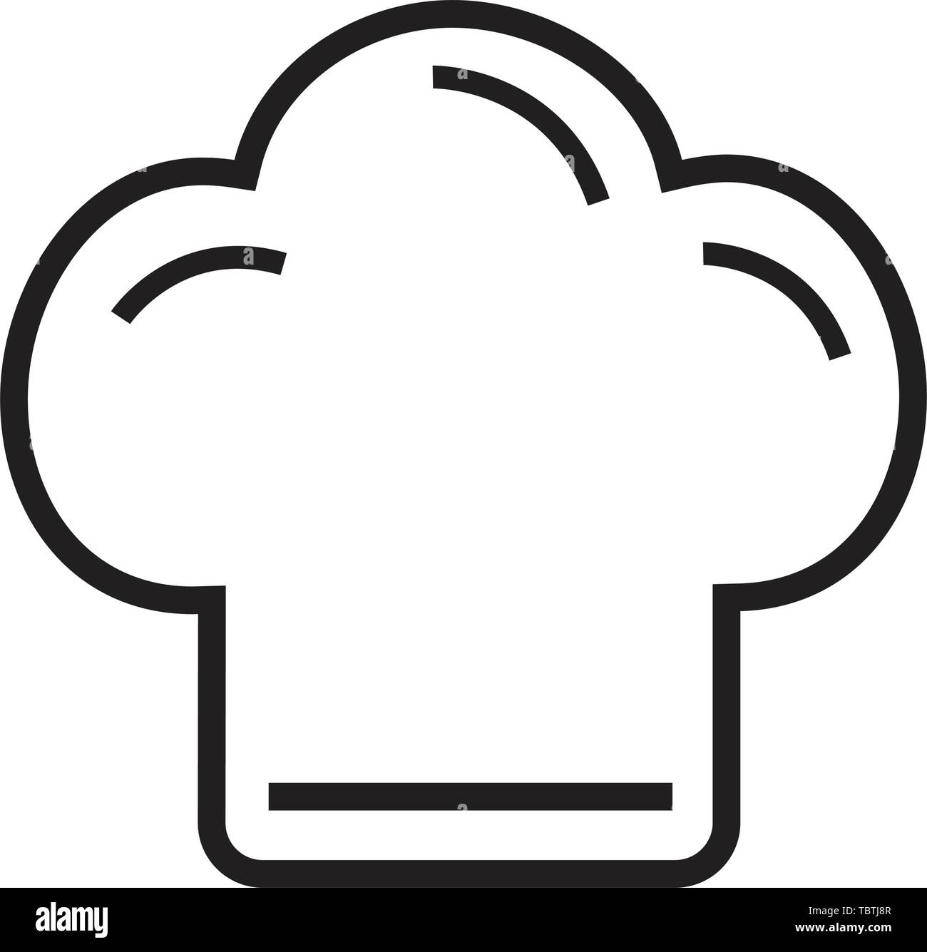 Chef hat icon line on the white background illustration vector cooking ...
