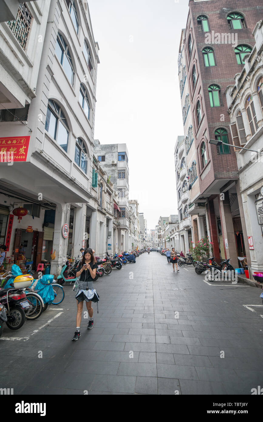Haikou City, Hainan Province, old street view Stock Photo - Alamy